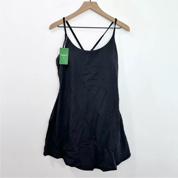 HALARA | Dresses | Halara Black Softlyzero Plush Backless Active Dress ...